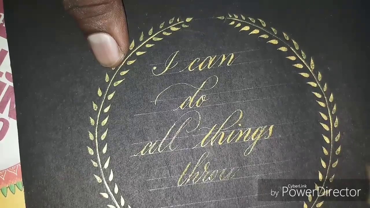 Calligraphy with gold ink - YouTube