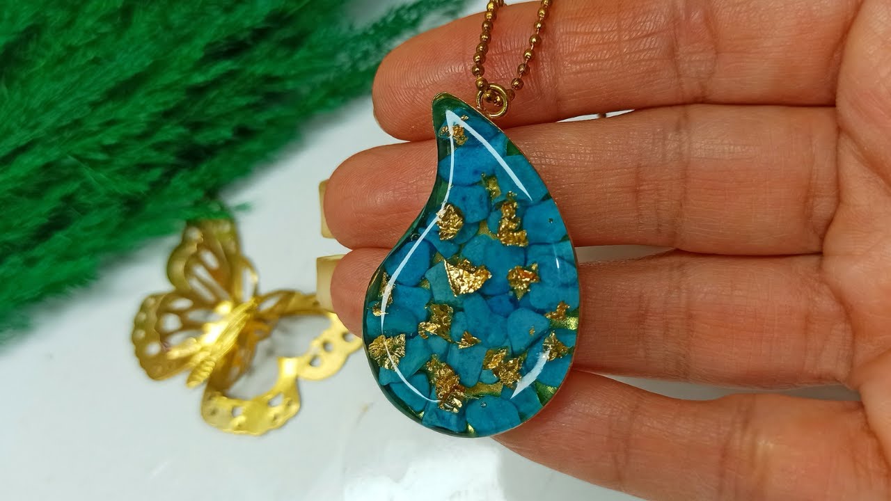Resin turquoise stone necklace | Make a very professional necklace in ...
