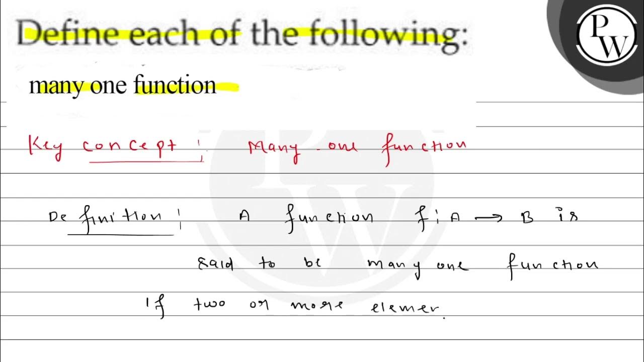 define-each-of-the-following-mathrm-pw-many-one-function-youtube
