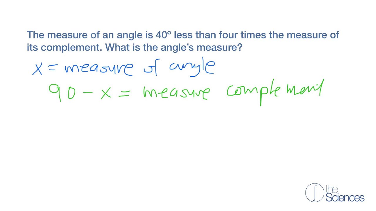 Solve problems involving complementary and supplementary angles #7 ...