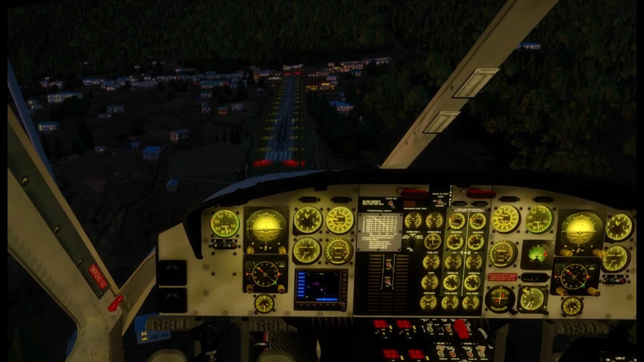 Bell 205 night landing at Lukla VNLK, have you ever seen LUKLA at night ...