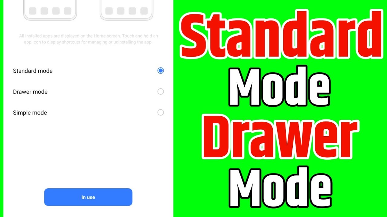 Home Screen Standard Mode Or Drawer Mode | Realme Phone Standard Mode ...