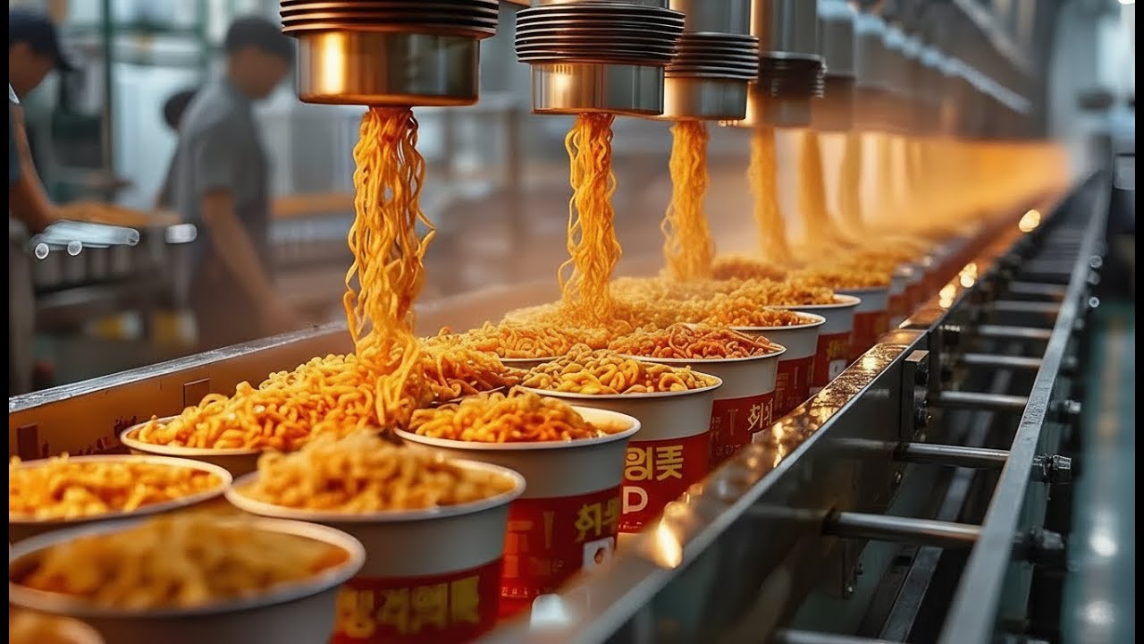 Inside the Modern Instant Noodles MEGA FACTORY: How Noodles are Made in ...