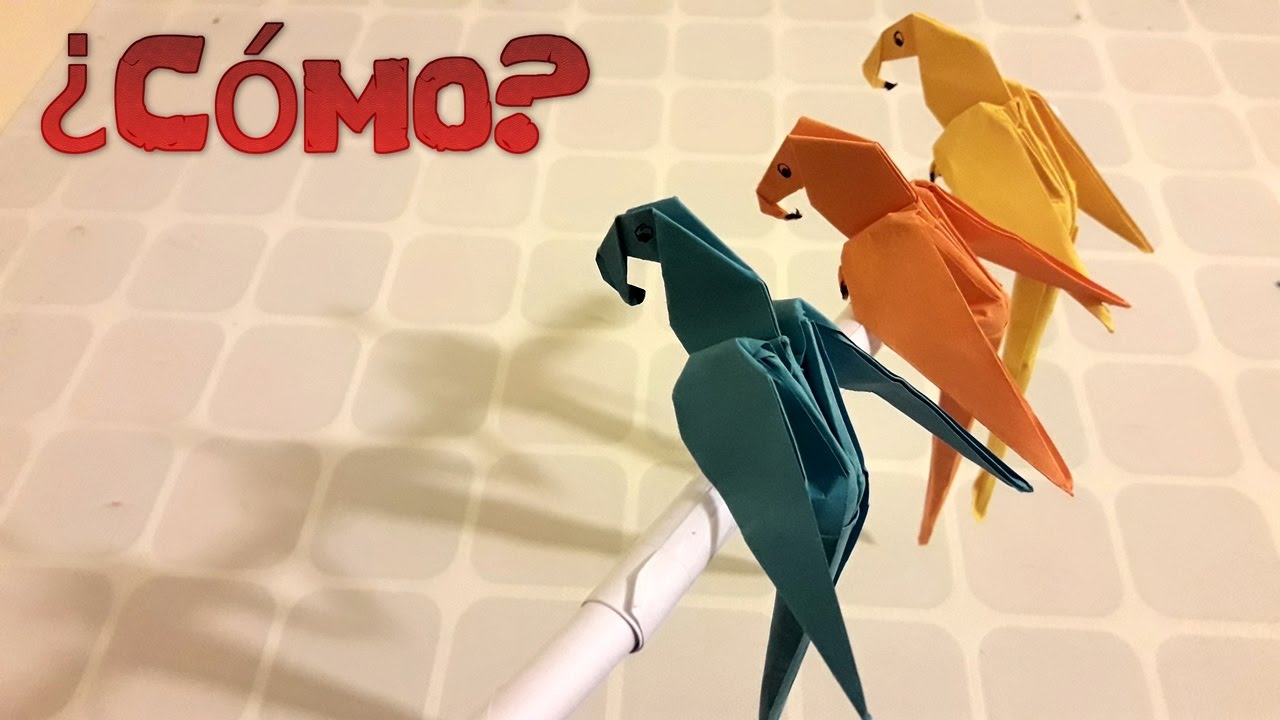Cómo hacer origami 3d loro (macaw parrot) - YouTube