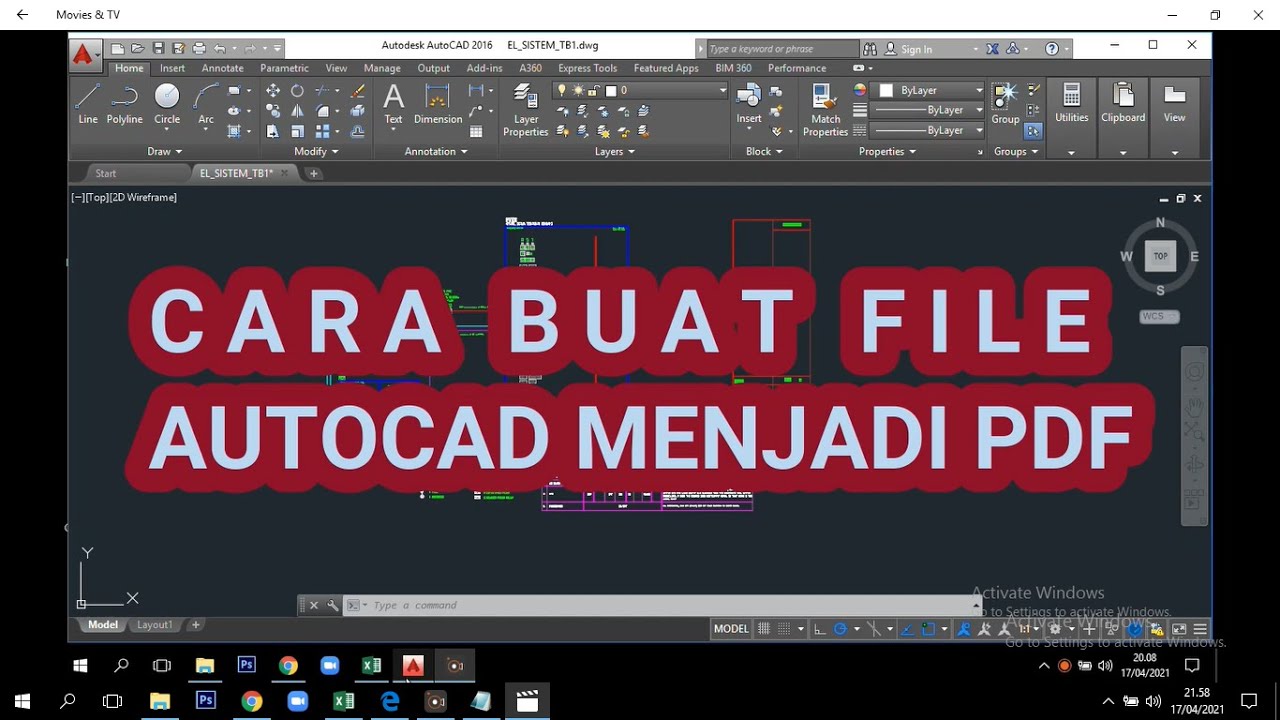 CARA SIMPAN FILE AUTOCAD KE FORMAT PDF - YouTube