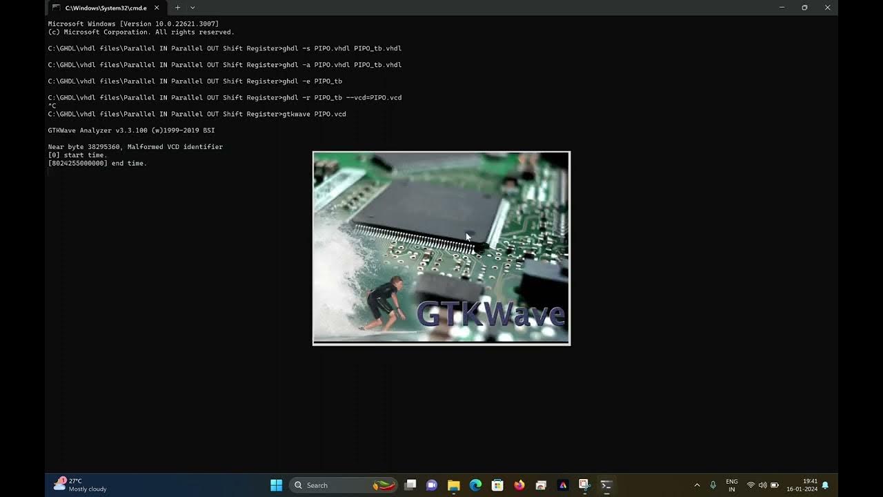 PIPO (Parallel In Parallel Out)Shift Register VHDL | GHDL GTKWave - YouTube