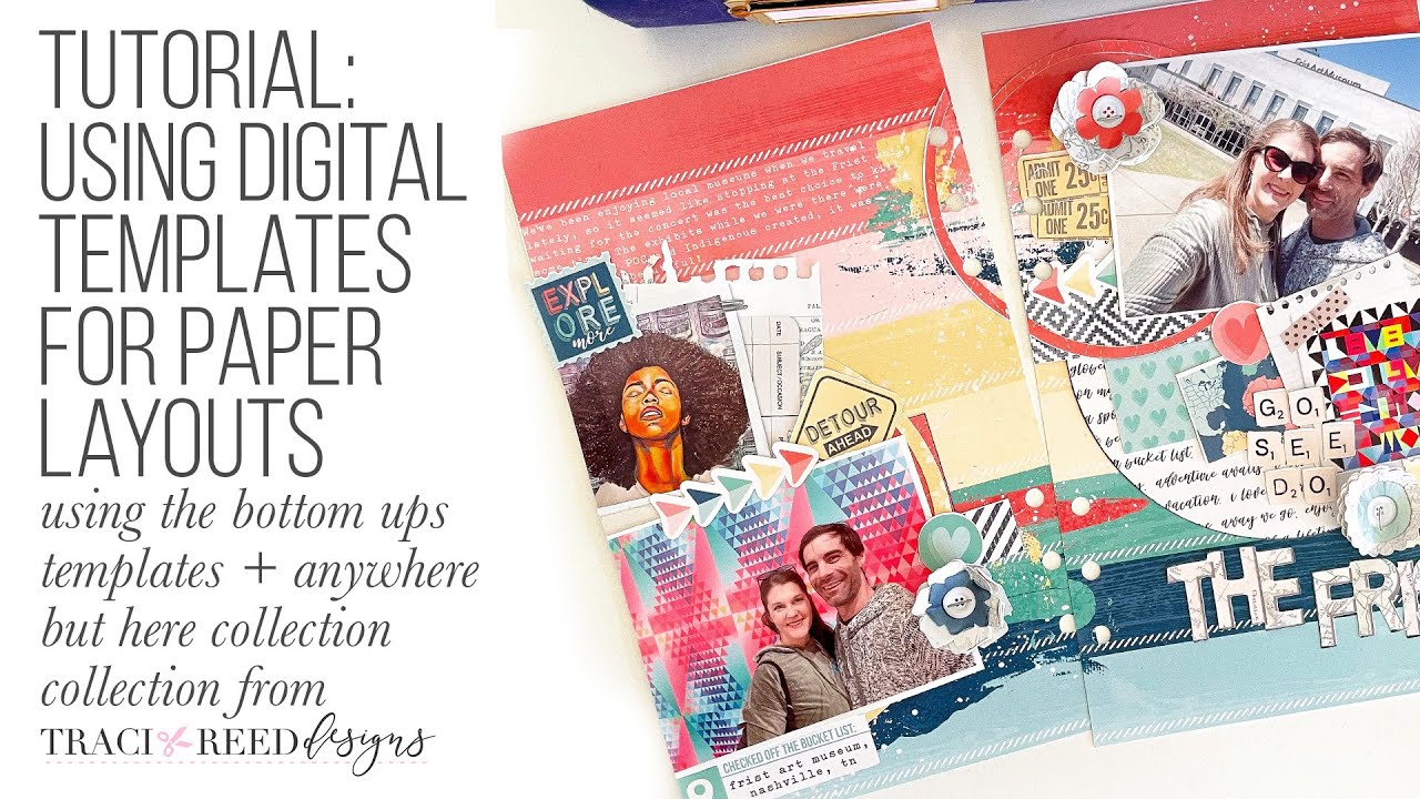 Tutorial | Digital Scrapboking Templates to Paper Layouts - YouTube