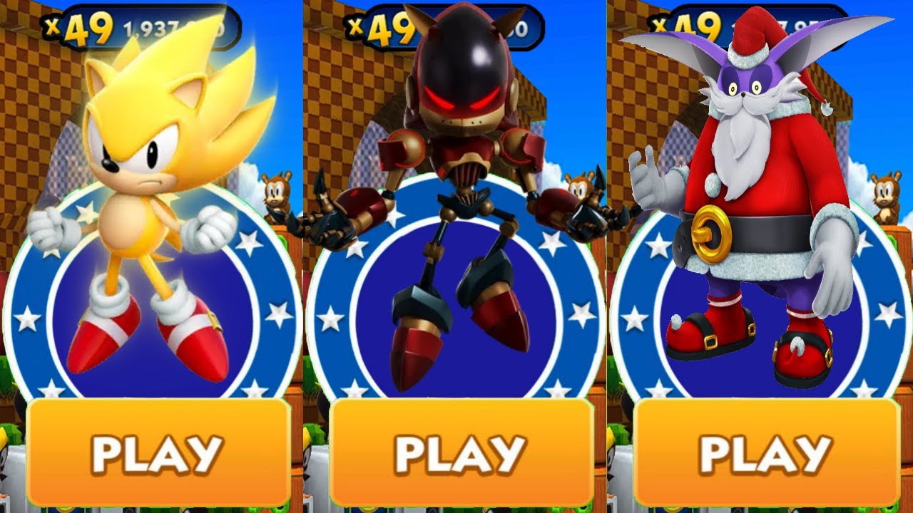 Sonic Dash - Grim Sonic vs Santa Big vs Classic Super Sonic - All ...