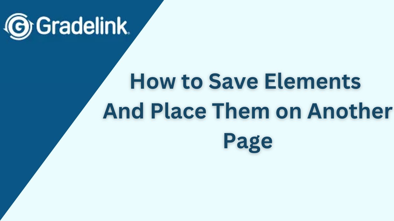 How to Save Elements And Place Them on Another Page - YouTube