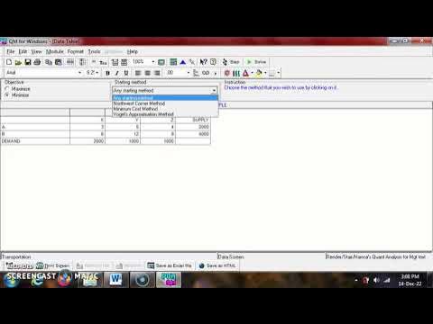 solving a transportation problem using QM for Windows - YouTube