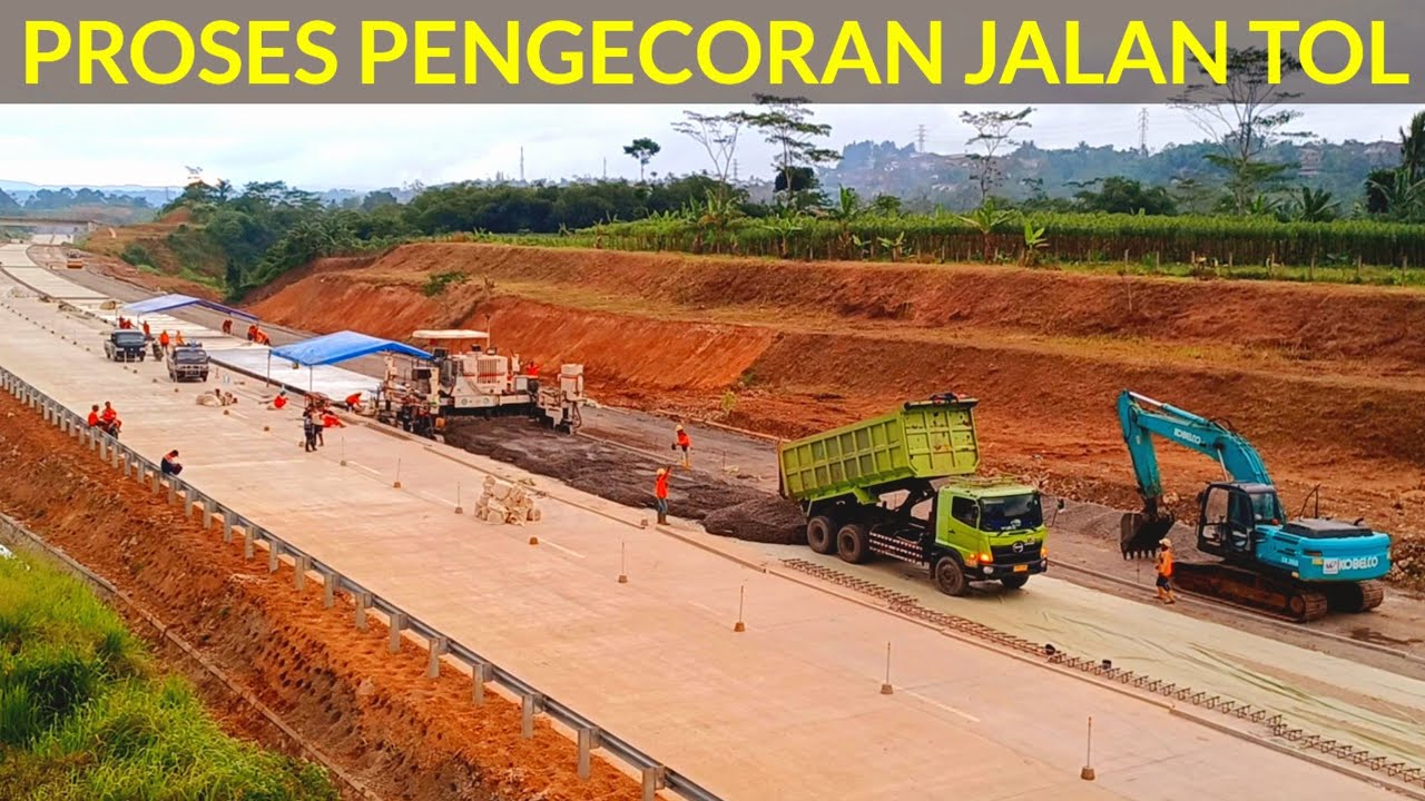 Proses Pengecoran Jalan Tol Bocimi Lembah Cijawa || RIGID PAVEMENT MAIN ...