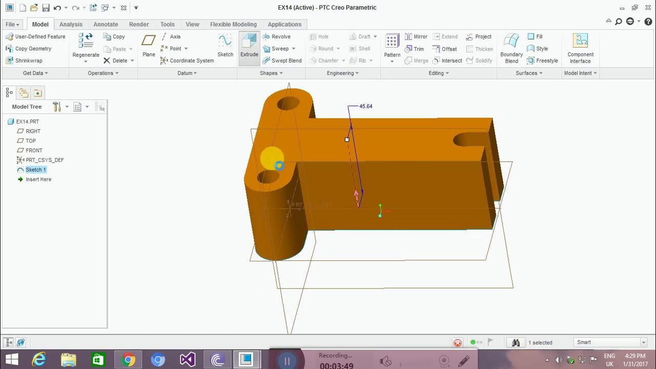 Creo Parametric Part Modeling - YouTube