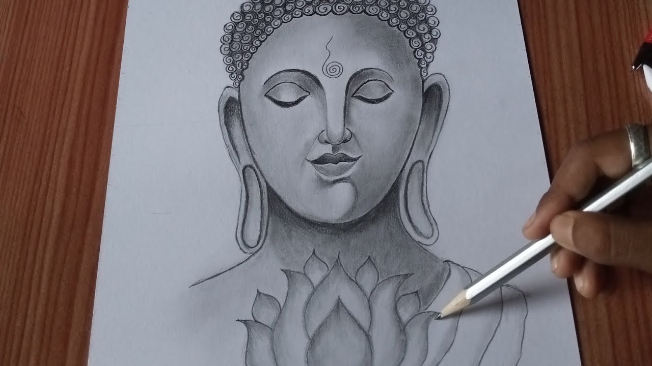 Buddha Drawing ॥ How to draw Gautam Buddha ॥ Buddha purnima special ...