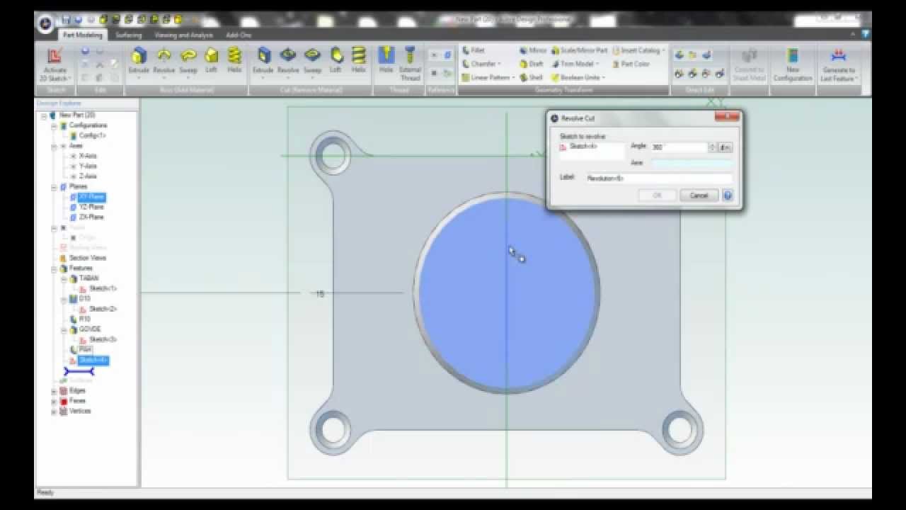 ALIBRE Design CAD paketi ile 3D model tasarımı... - YouTube