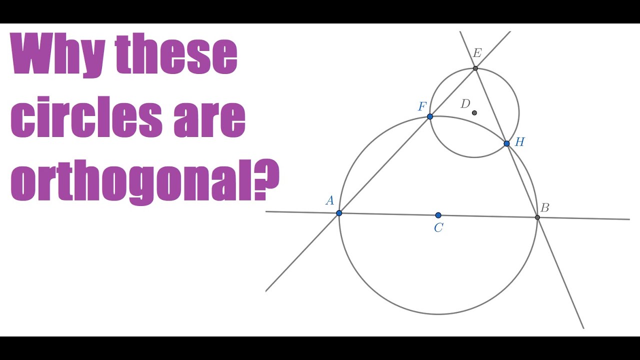 Orthogonal Circles, Part 2 | Two Secant Angle Theorem, Application ...