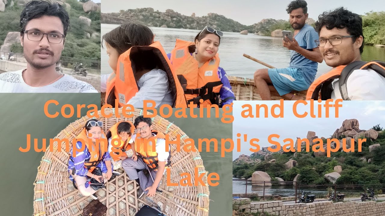 Coracle Boating Cliff Jumping Adventures and Bamboo Bliss in Hampi's Sanapur Lake - YouTube