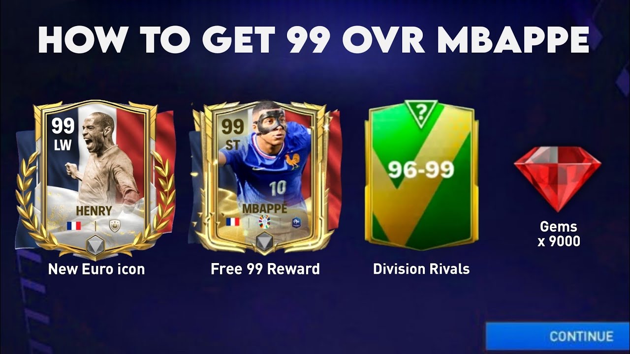 FREE 96-99 OVR!! HOW TO GET 99 OVR MBAPPE EURO MOMENTS FC MOBILE 24 ...