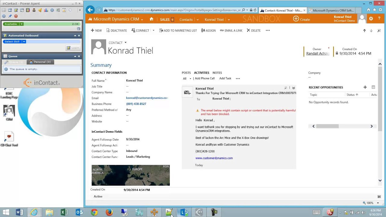 Workflow & Features: inContact Dynamics CRM Dialer Package - YouTube