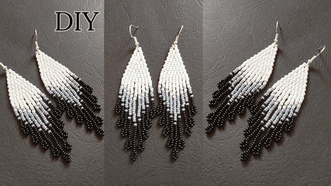 Boho style Seed Bead Fringe Earrings Tutorial, Beaded Earrings with ...