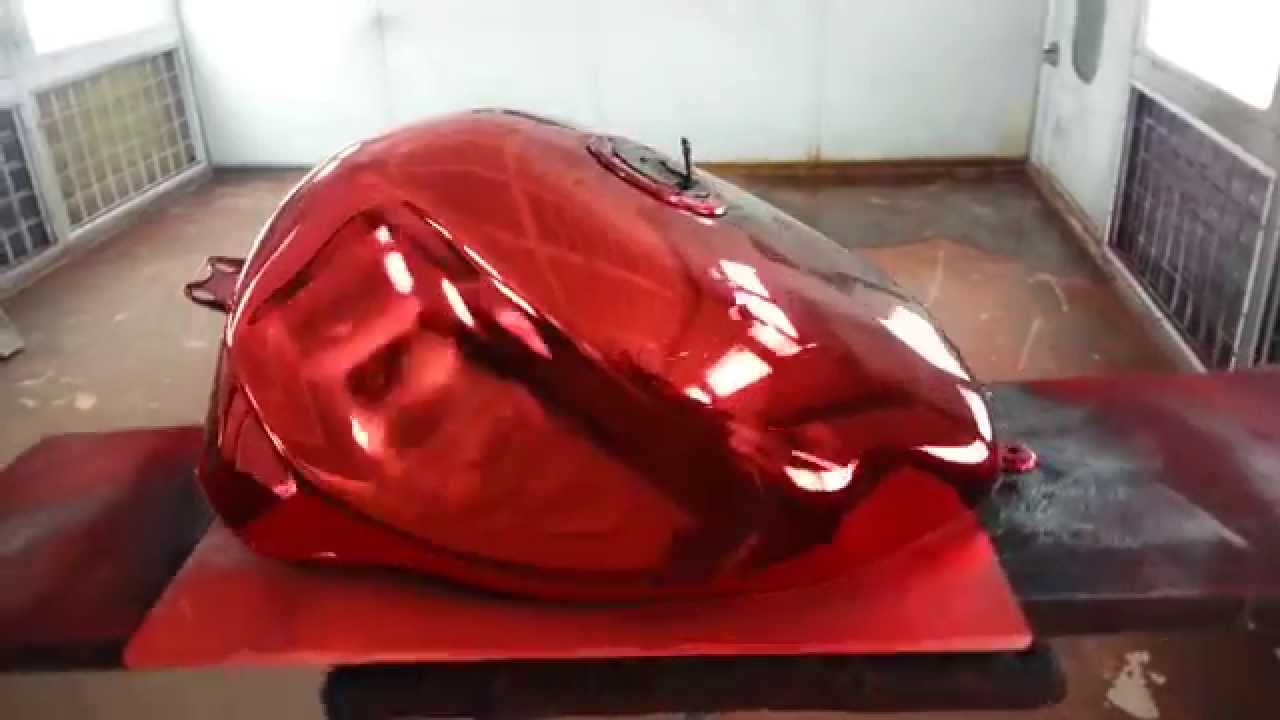 Translucent Red Mirror Motorcycle Gas Tank - YouTube