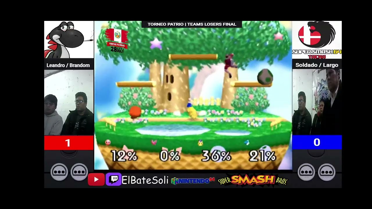 Torneo SmashBros 64 "Patrio" JULIO 2024 TEAM Soldado y largo vs Leandro ...
