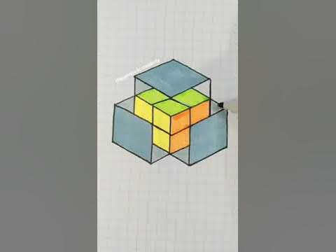 Easy 3d Drawing for Beginners | Drawing illusion | How to Draw 3d | Drawing Rubik's cube - YouTube