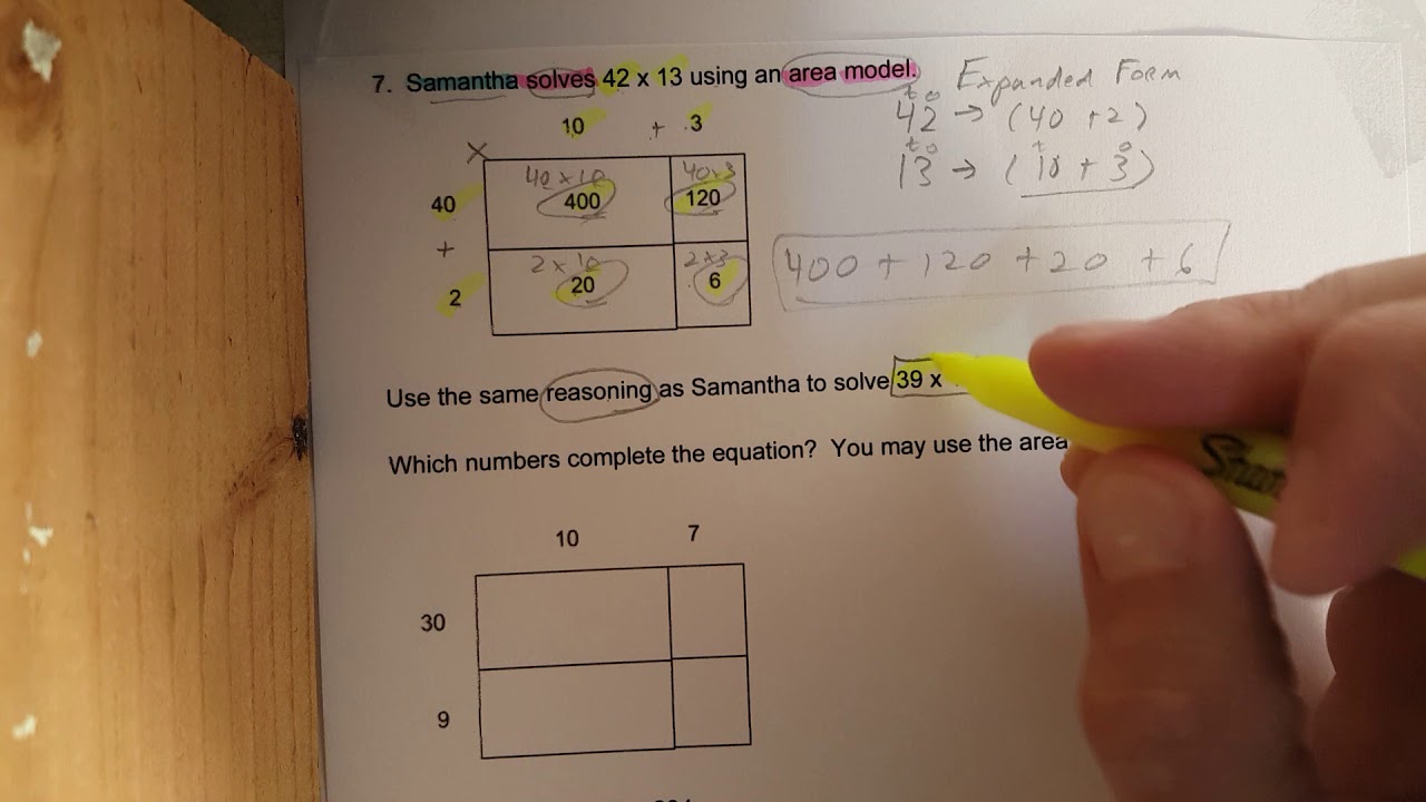4NBT5 #7 (area model, 2 digit x 2 digit) - YouTube