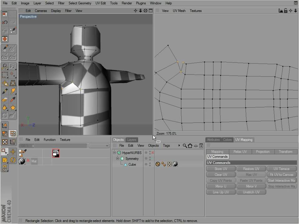 Cinema 4D UV Mapping 05 - Line Up UV, Mapping, Realign - YouTube