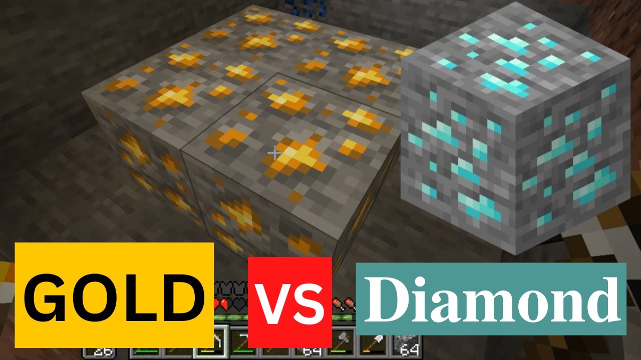 diamond vs Gold in Minecraft - YouTube