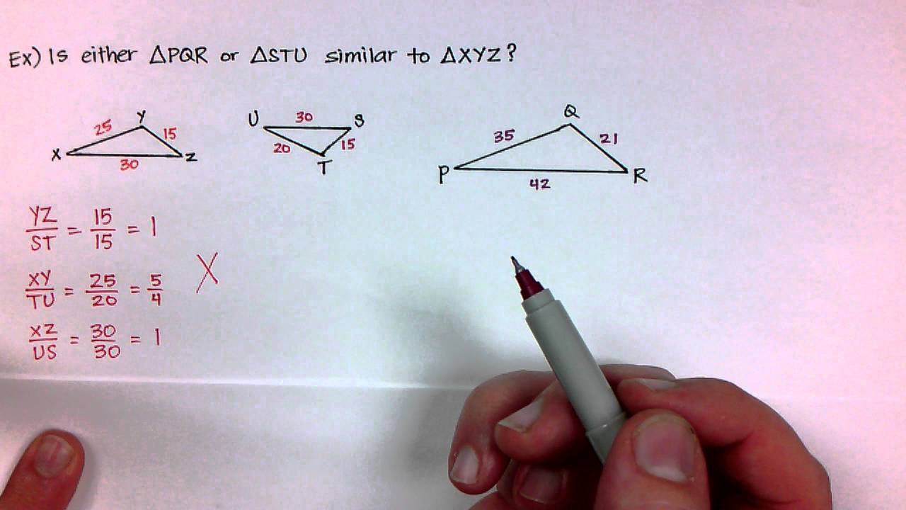 Geometry 6-4: Prove Triangles Similar by SSS and SAS - YouTube