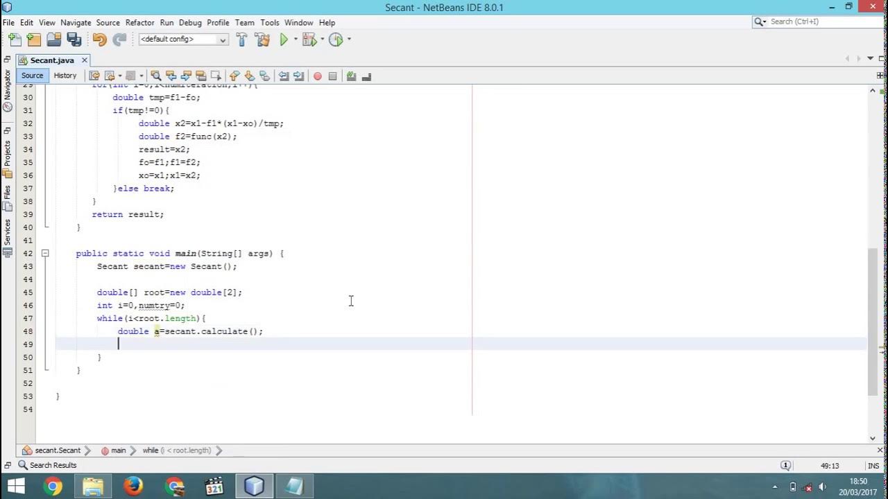 Secant Method for Finding Root in Java - YouTube