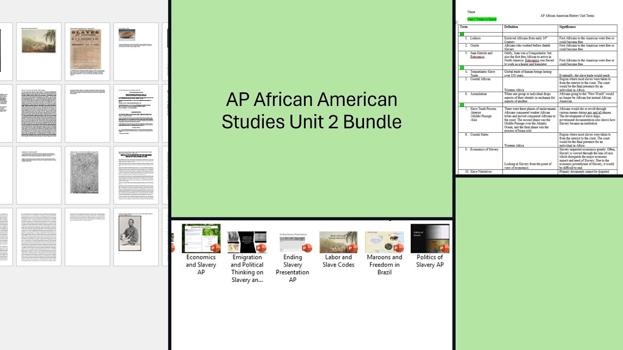 AP African American Studies Lesson Plans Unit 2 - YouTube