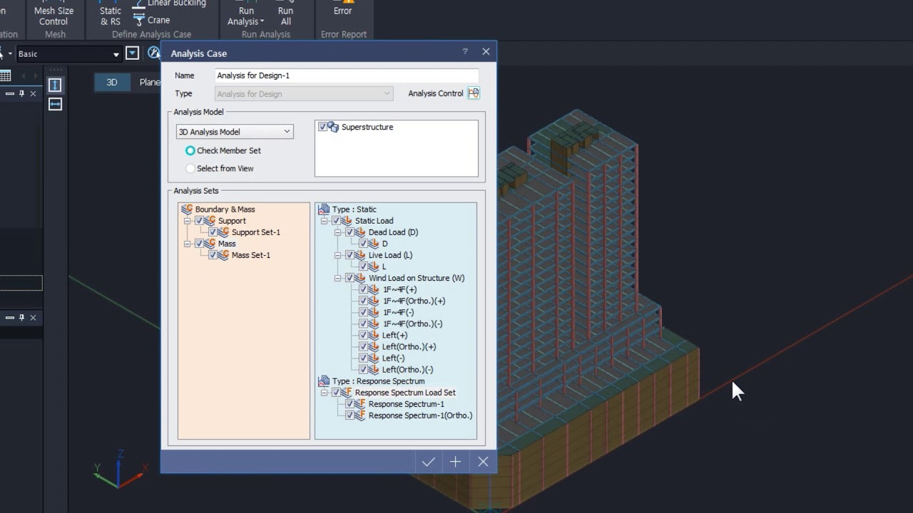 [midas nGen Tutorial] High Rise Reinforced Concrete Building_Analysis 01. Analysis Cases - YouTube