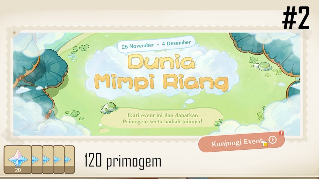 event dunia mimpi riang total 120 primogems #2 || GENSHIN IMPACT - YouTube