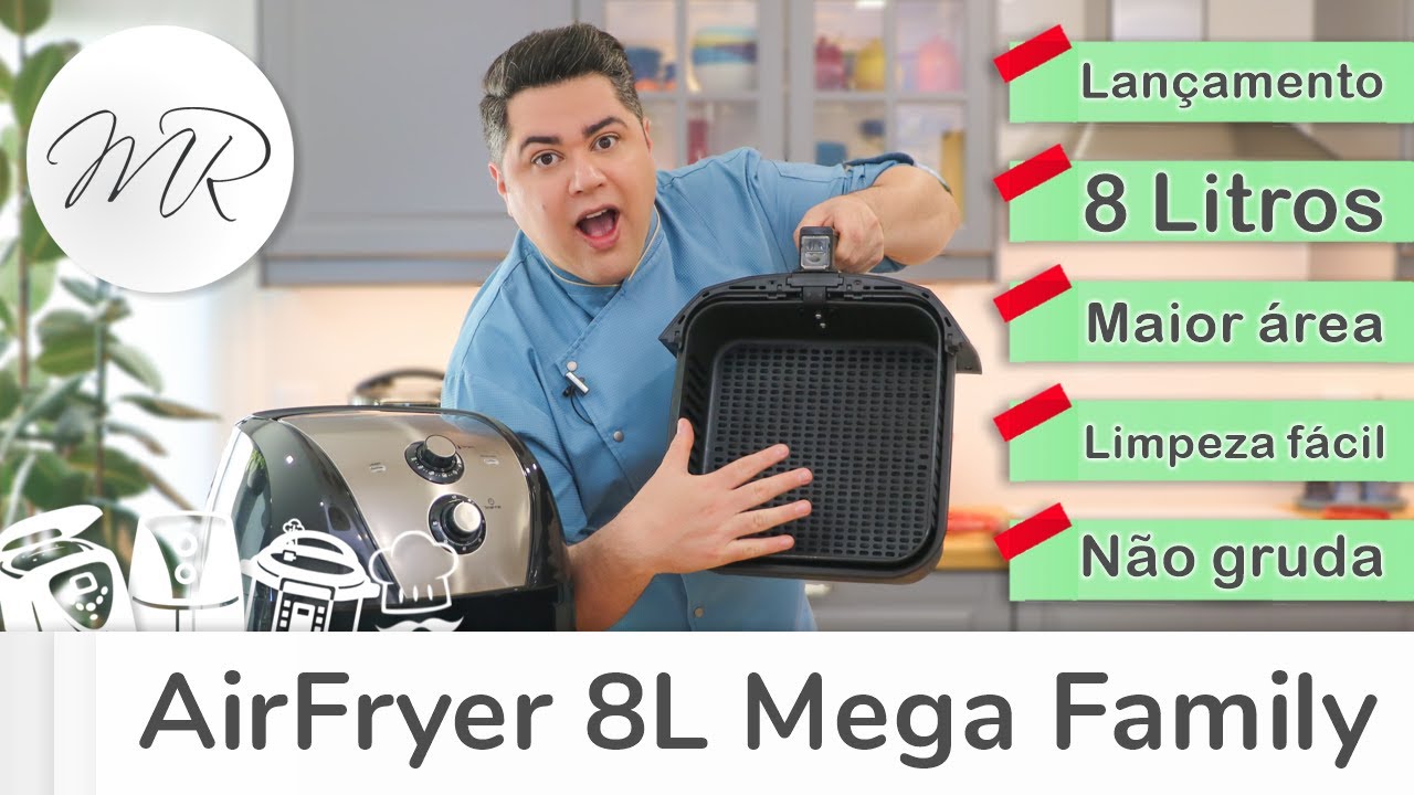 Nova AirFryer 8 Litros Mega Family Mondial - Fritadeira Sem Óleo ...
