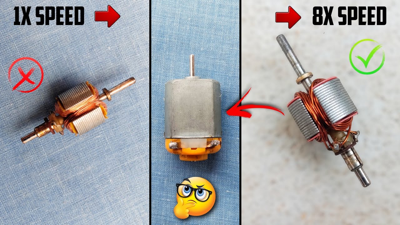 How To Upgrade DC Motor Low Speed To 8X Speed Upgrade | DC Motor RPM ...
