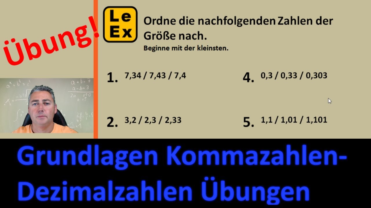 Kommazahlen / Dezimalzahlen - Grundlagen | Übung - YouTube