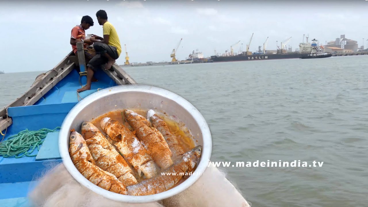 FISH CATCHING IN BAY OF BENGAL | Kataa Fish Fry Making at Bay of Bengal ...
