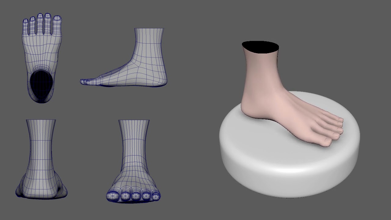 [MAYA] Easy Foot Modelling 簡易腳部建模練習 - YouTube