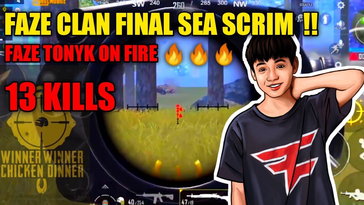 FAZE CLAN WWCD FINAL SEA SCRIM !! FAZE TONYK 13 KILLS - PUBG MOBILE ...