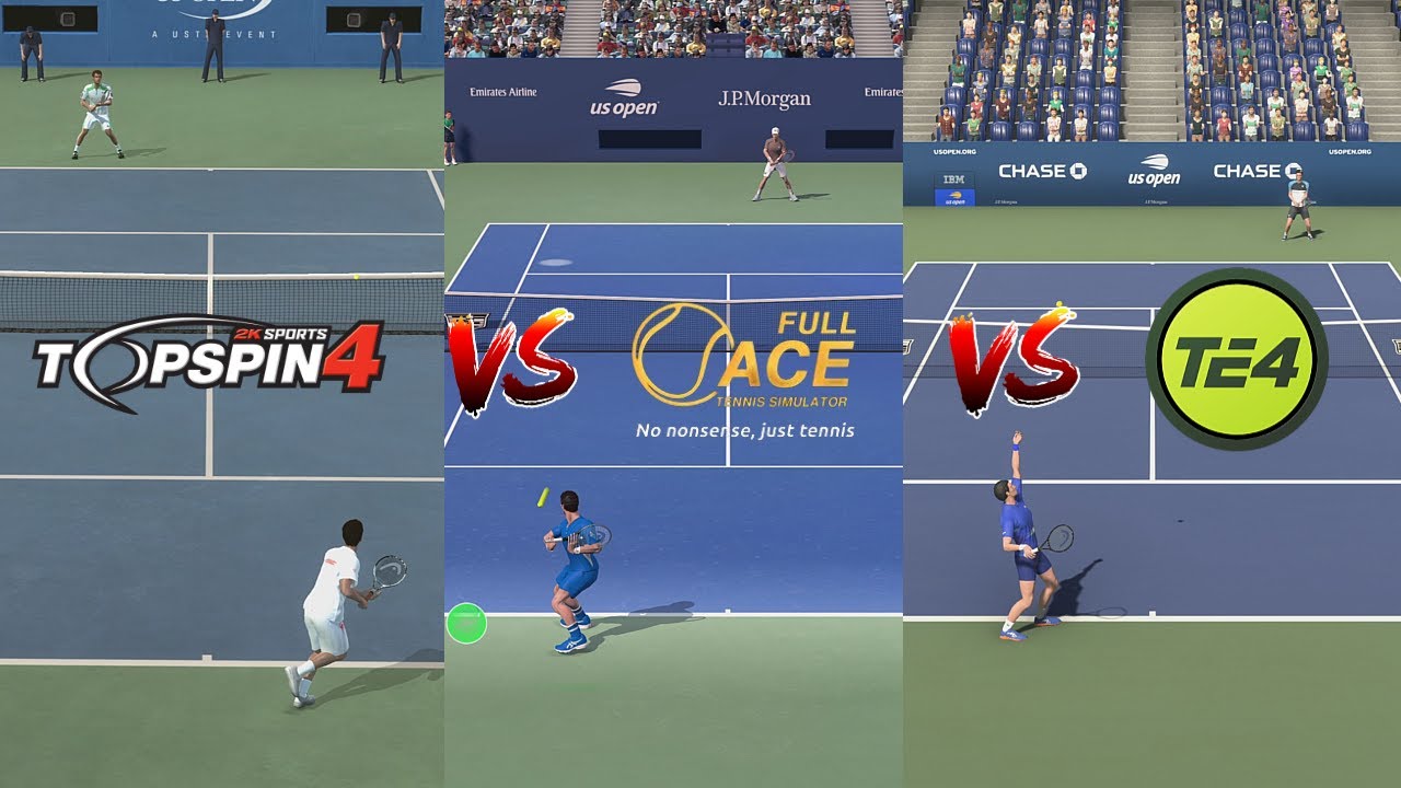 Top Spin 4 VS Full Ace Tennis Simulator VS Tennis Elbow 4 | Djokovic VS Murray | US OPEN ...