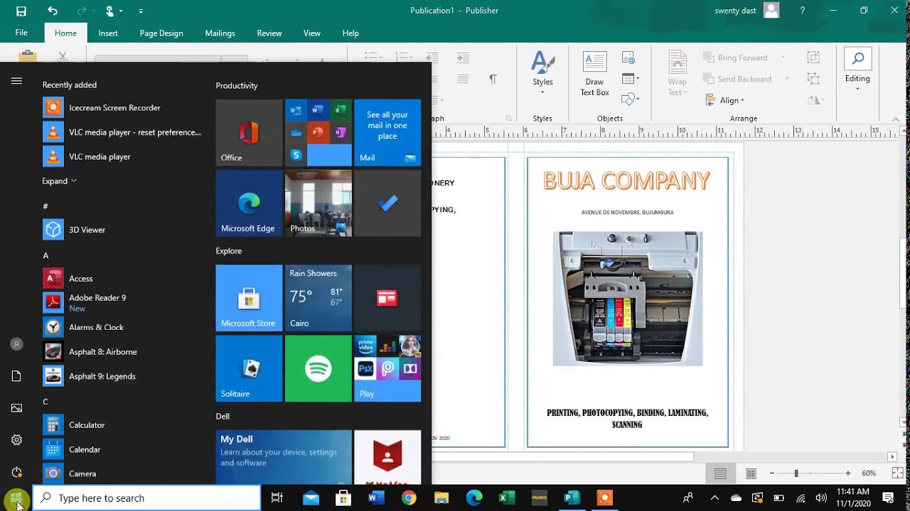 Publisher: Cover page and Back page format - YouTube