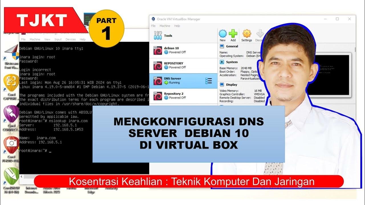 KONFIGURASI DNS SERVER DEBIAN 10 PADA VIRTUAL BOX - YouTube