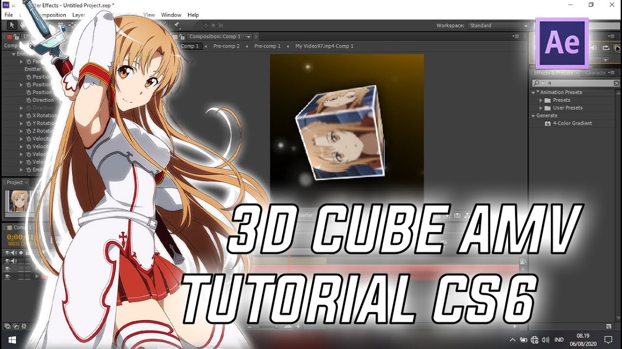 3D CUBE AMV TUTORIAL - AFTER EFFECT CS6 - YouTube
