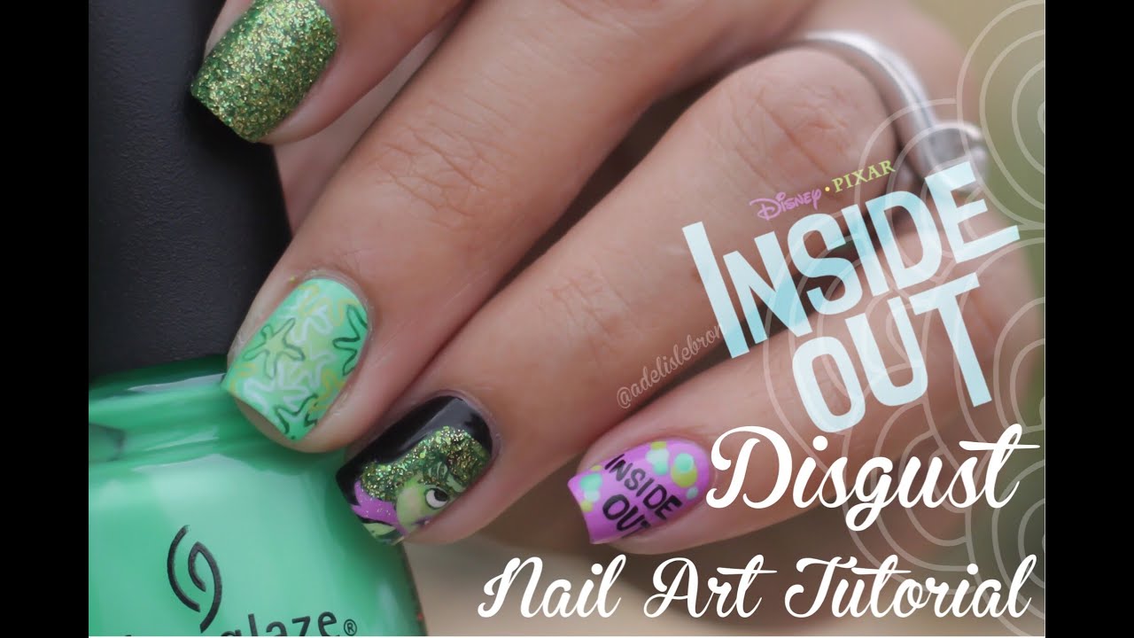 Inside Out's Disgust Nail Art Tutorial - YouTube