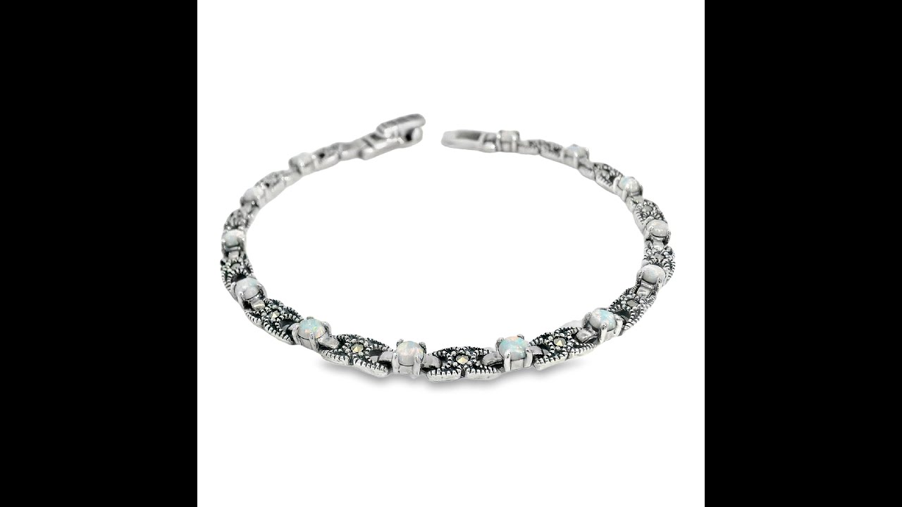 Bratara Argint Marcasite si Opal de Sinteza Dhianni #jewelry #silver # ...