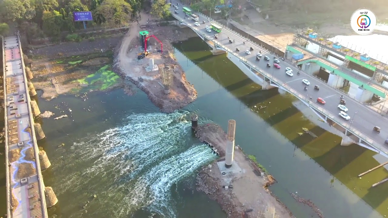 Drone video walk through of Pune Metro work progress - Ramwadi to Civil ...
