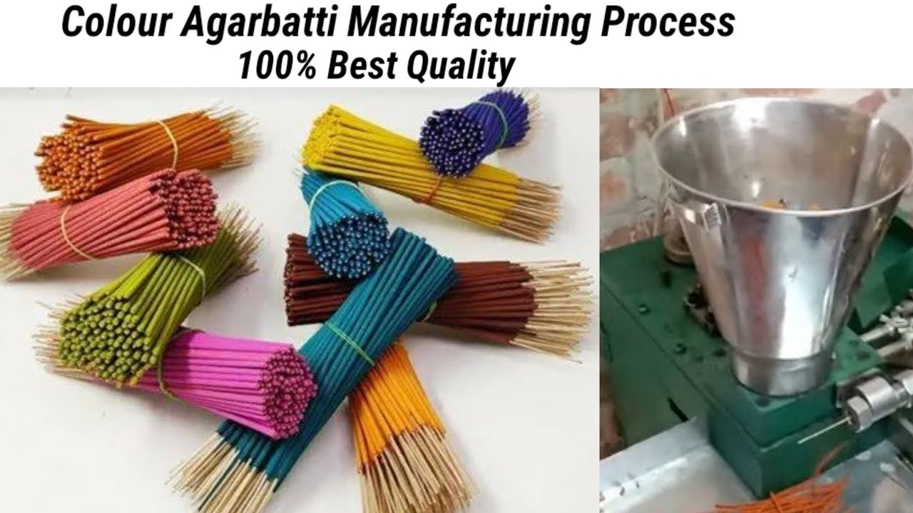 Color Agarbatti Making Process | Colour Agarbatti Making Formula - YouTube
