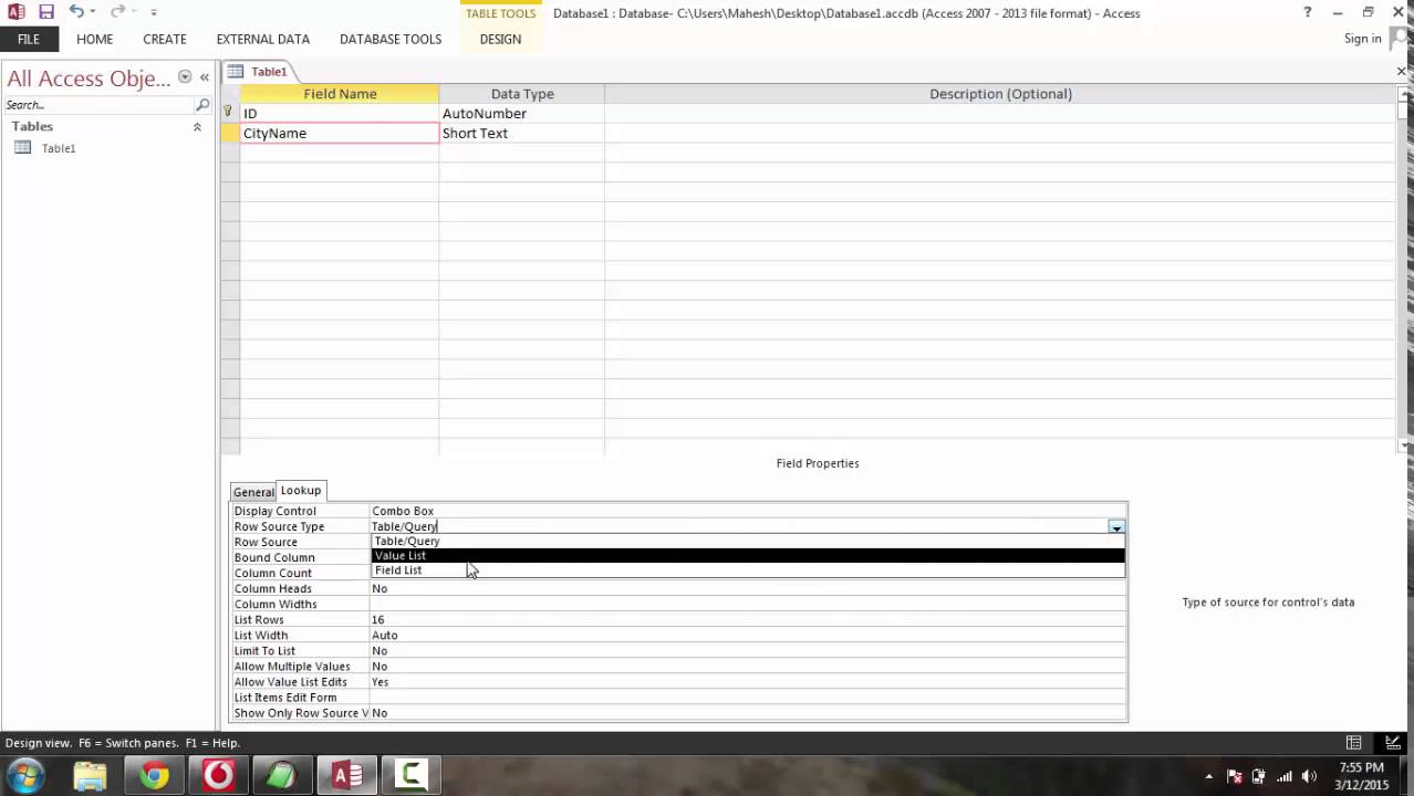 Add values in Combo box and Listbox in MS Access - YouTube