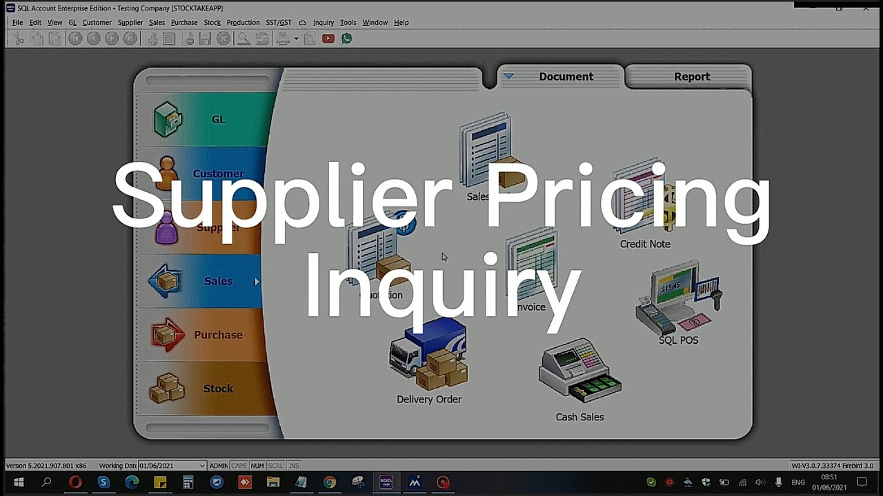 Supplier Pricing Inquiry 查询供应商定价 | SQL Accounting - YouTube
